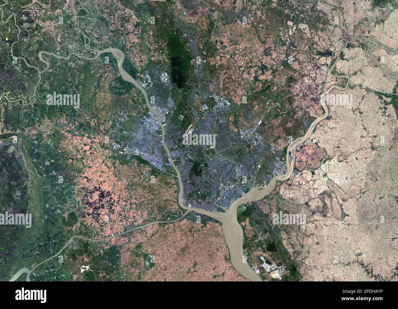 Yangon, Myanmar, satellite image Stock Photo - Alamy