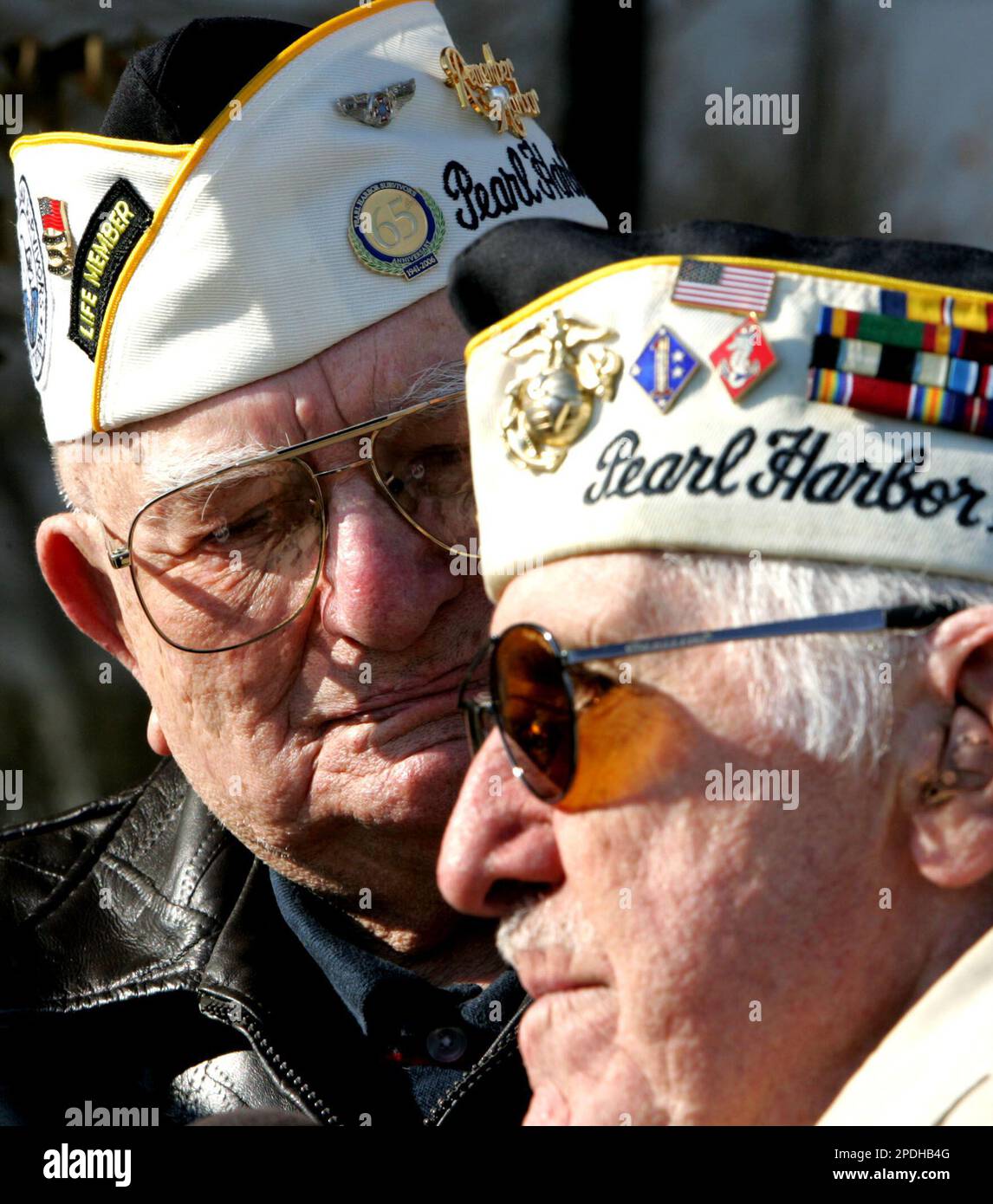 Pearl Harbor survivors from New Jersey Arthur Goodstone, left, and Ray ...