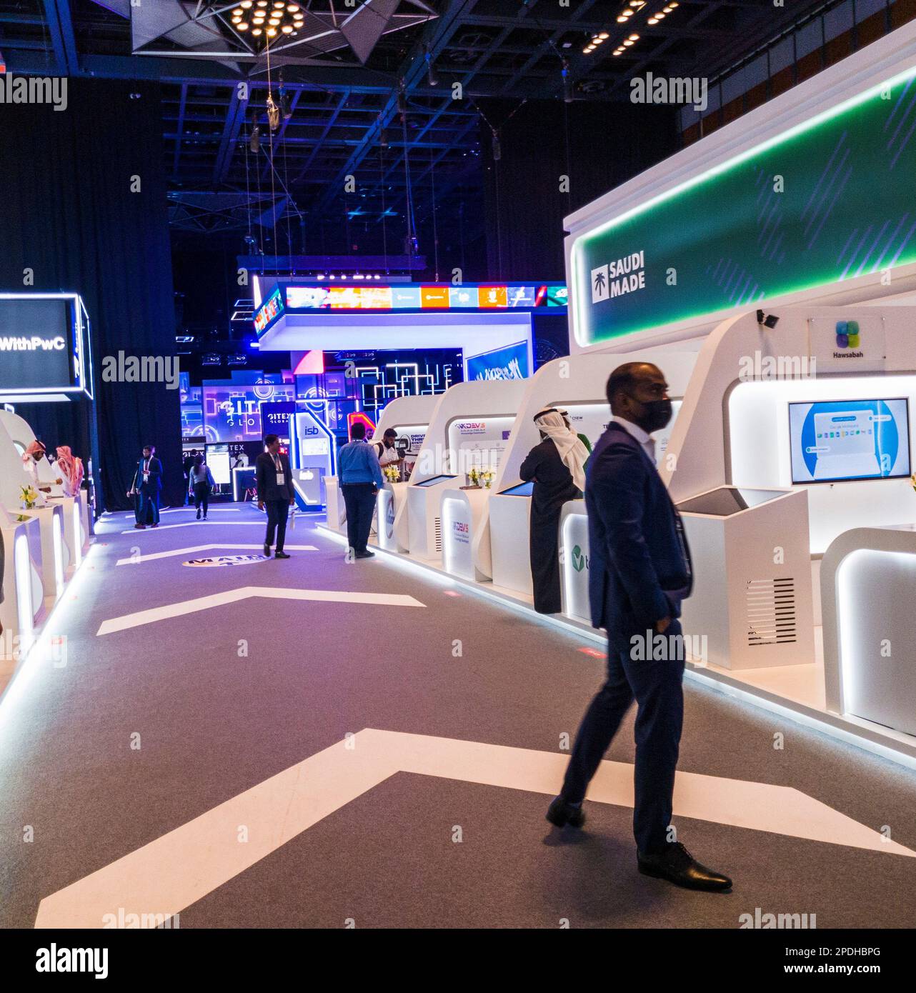 Dubai, UAE - 10.14.2022 - Visitors and participants of GITEX exhibition ...