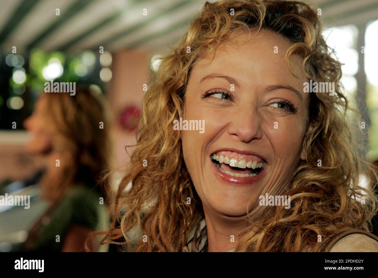 Actress Virginia Madsen responds to a question as she arrives at The ...