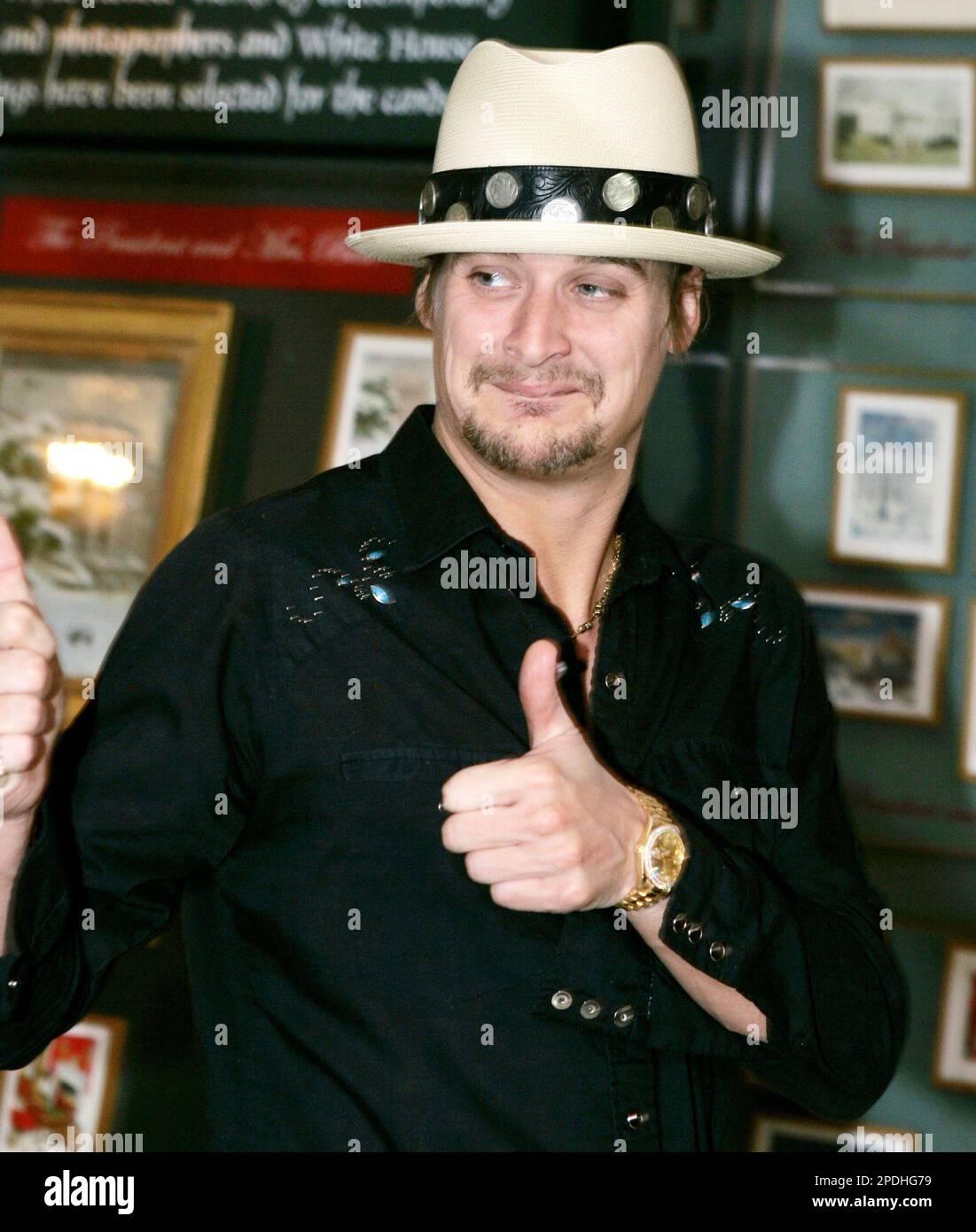 Singer Kid Rock arrives at the White House prior to attending the ...