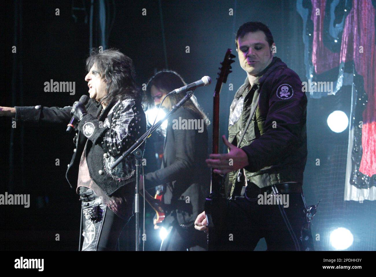 Alice Cooper performing live in concert on his 'Theatre Of Death' tour ...
