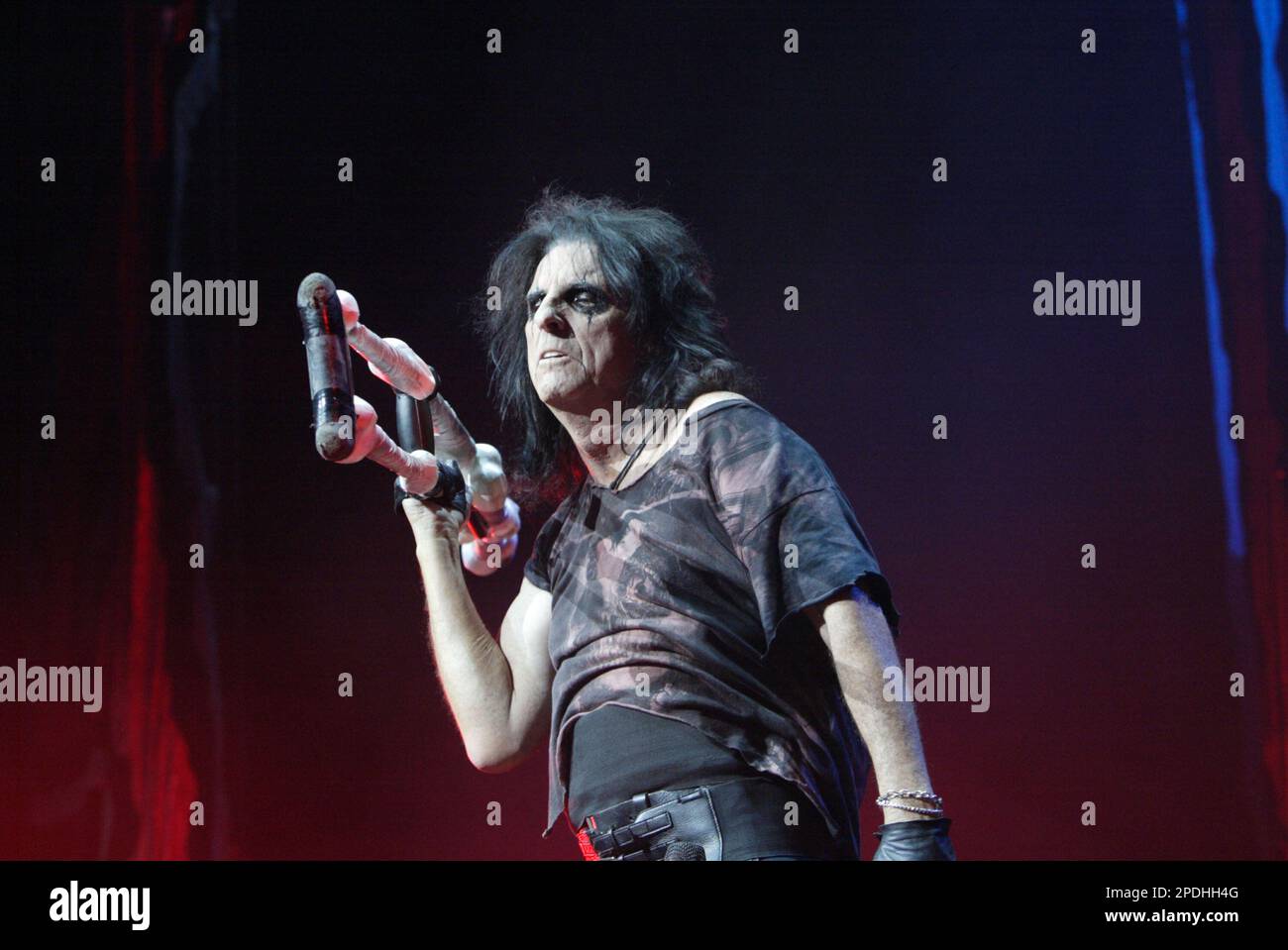 Alice Cooper performing live in concert on his 'Theatre Of Death' tour ...