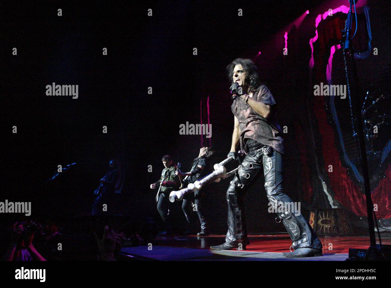Alice Cooper performing live in concert on his 'Theatre Of Death' tour ...