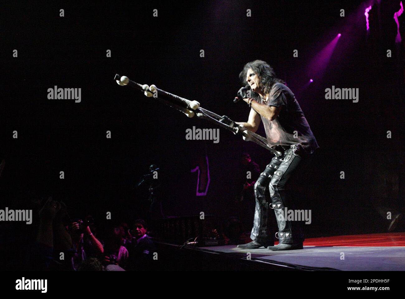 Alice Cooper performing live in concert on his 'Theatre Of Death' tour ...