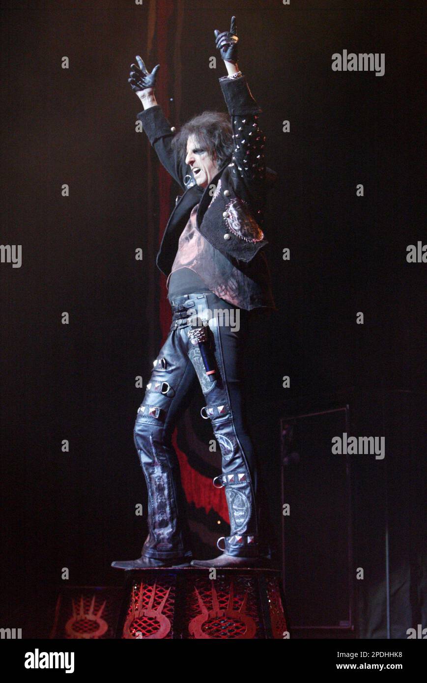 Alice Cooper performing live in concert on his 'Theatre Of Death' tour ...