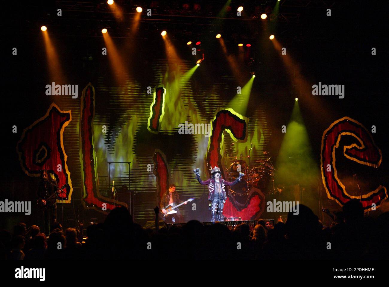 Alice Cooper performing live in concert on his 'Theatre Of Death' tour ...