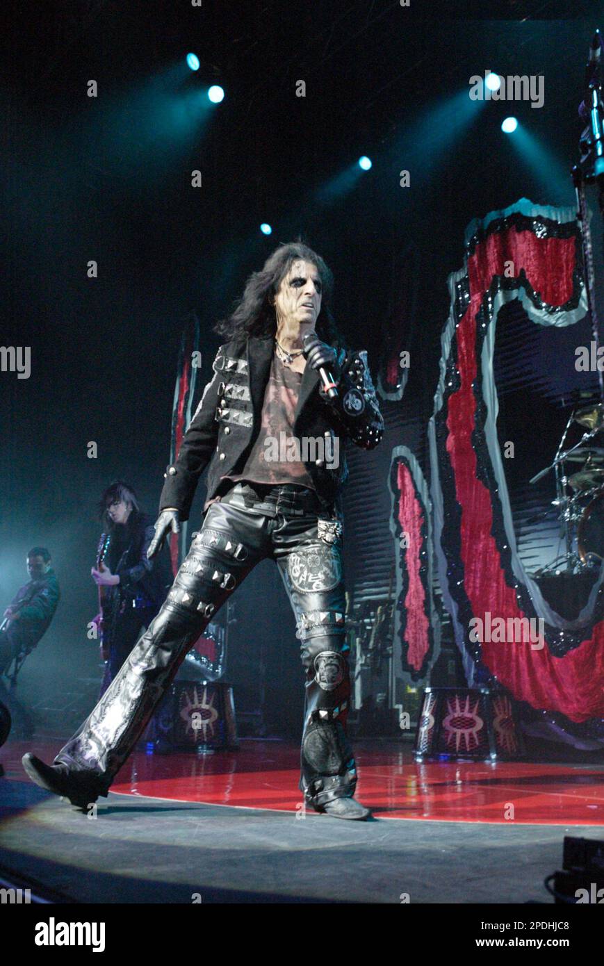 Alice Cooper performing live in concert on his 'Theatre Of Death' tour ...