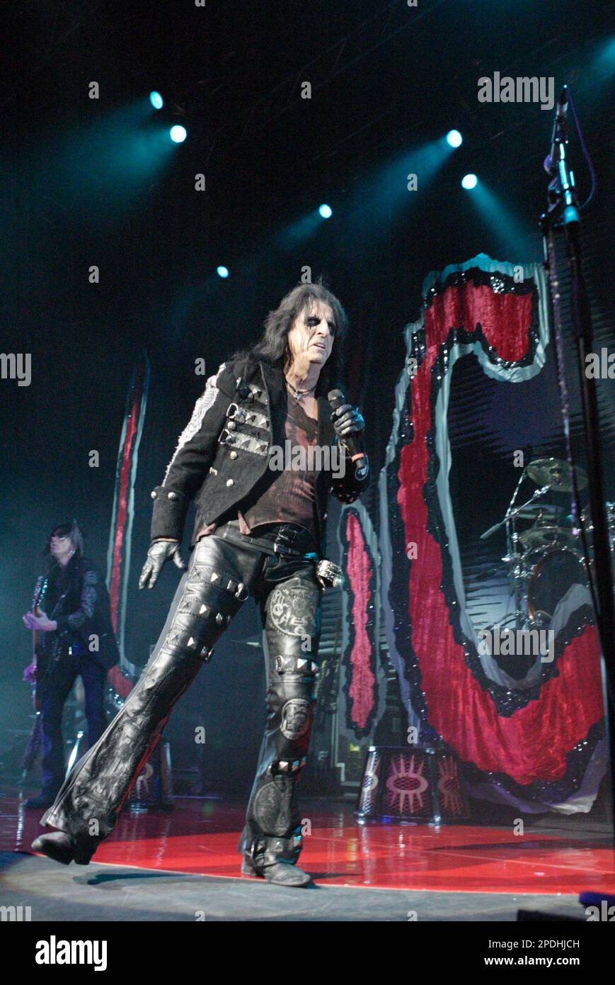 Alice Cooper performing live in concert on his 'Theatre Of Death' tour ...