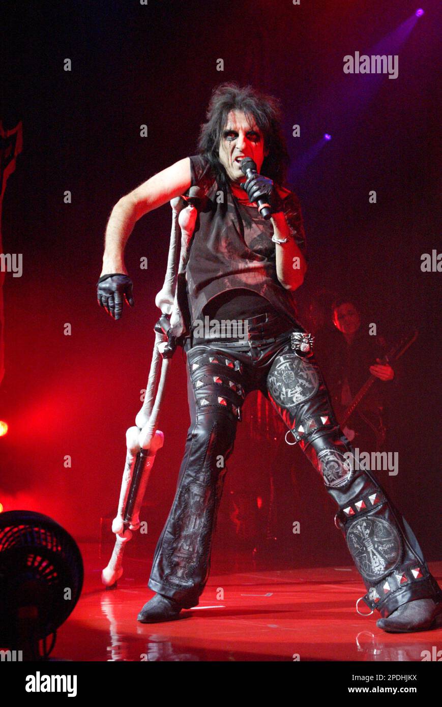 Alice Cooper performing live in concert on his 'Theatre Of Death' tour ...