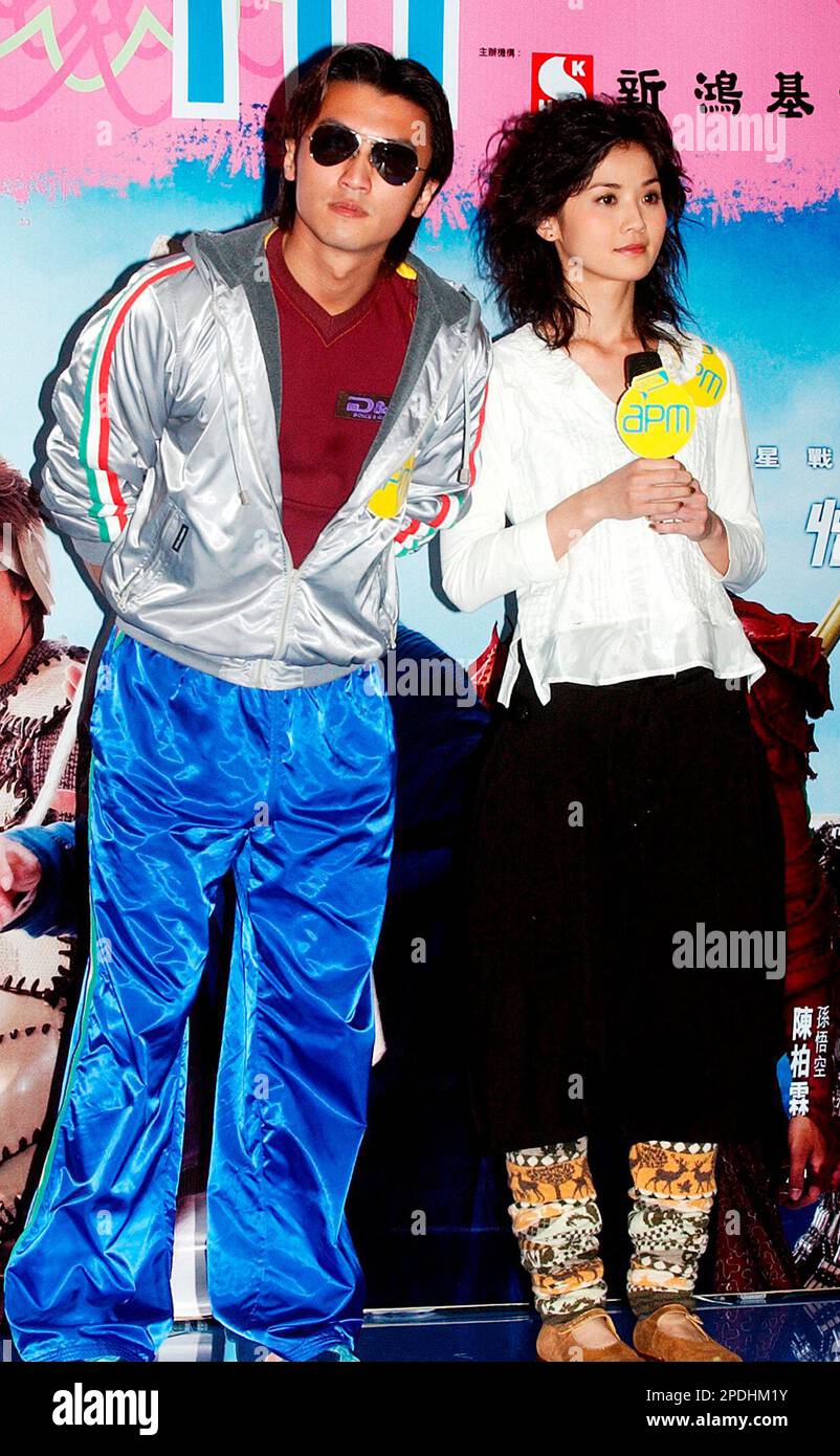 Hong Kong actor Nicholas Tse, left, and actress Charlene Choi appear at ...