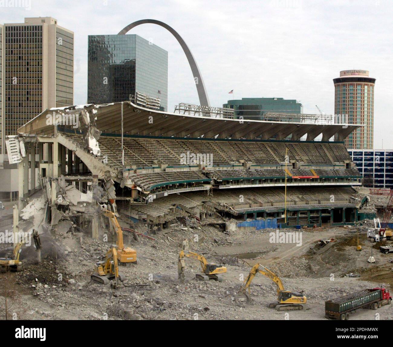 The demolition of Busch Stadium, former home of the St. Louis Cardinals ...