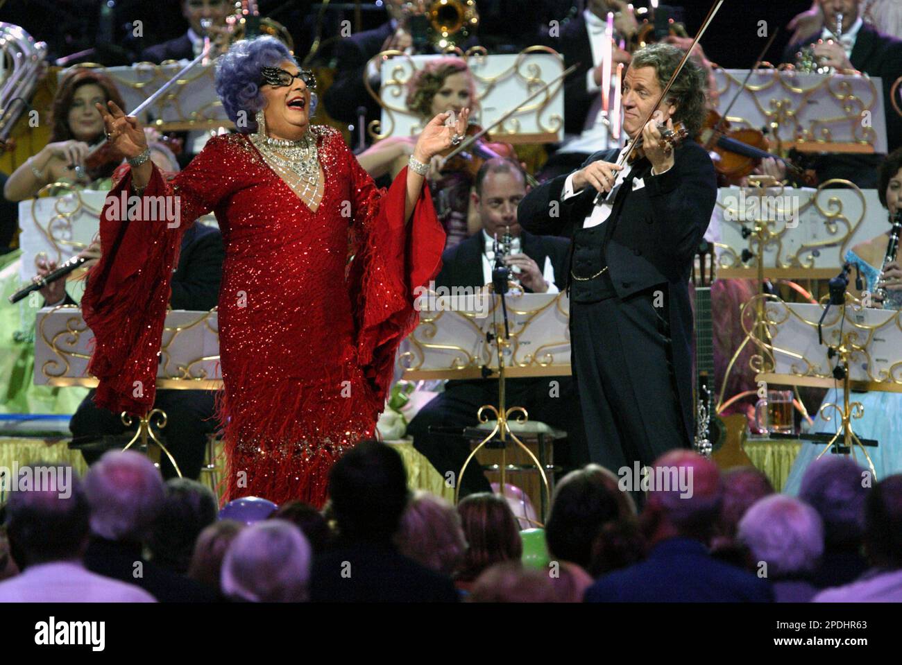 Dame Edna Everage Andre Rieu performing live in concert at Acer Arena ...