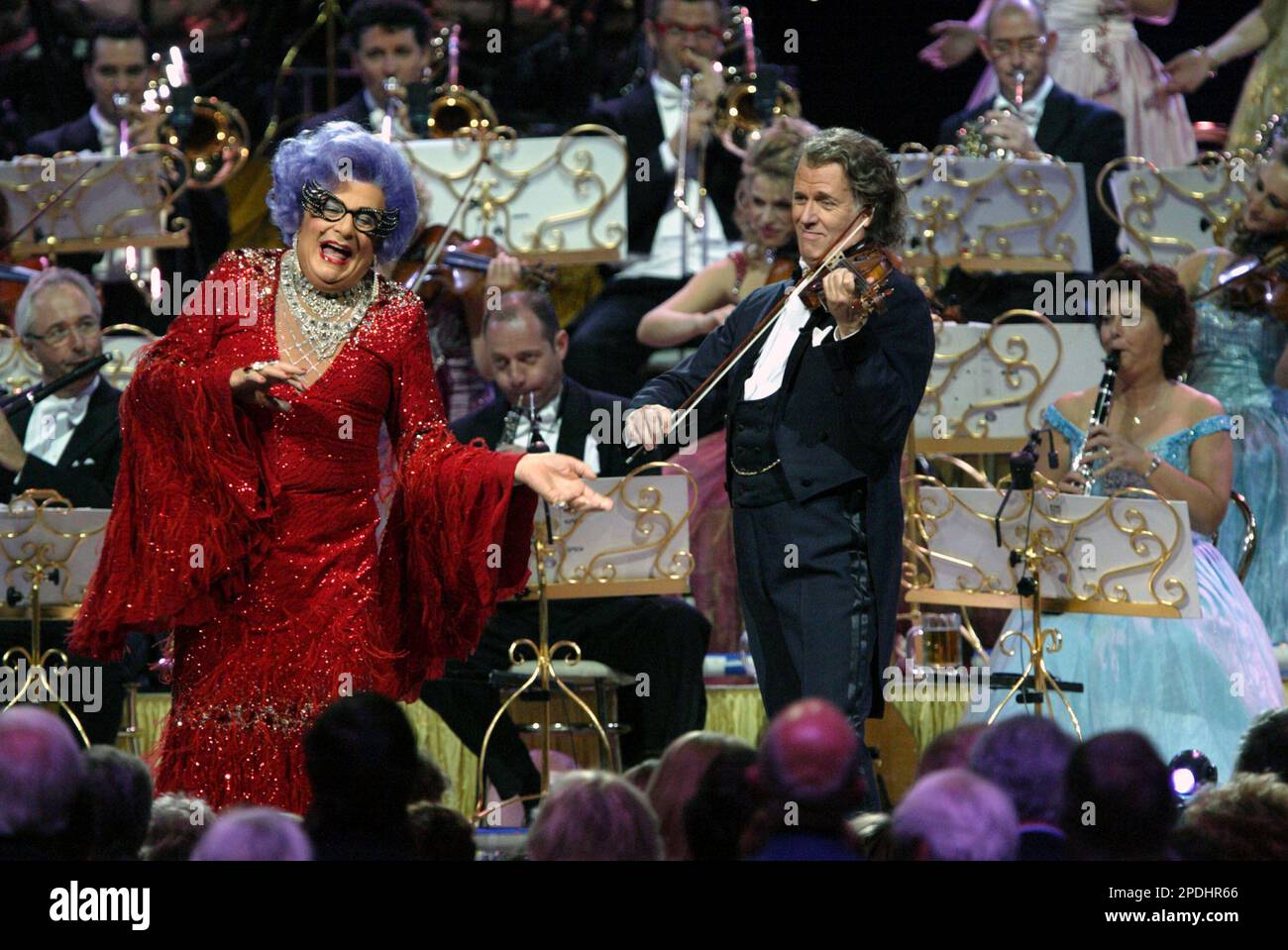 Dame Edna Everage Andre Rieu performing live in concert at Acer Arena ...