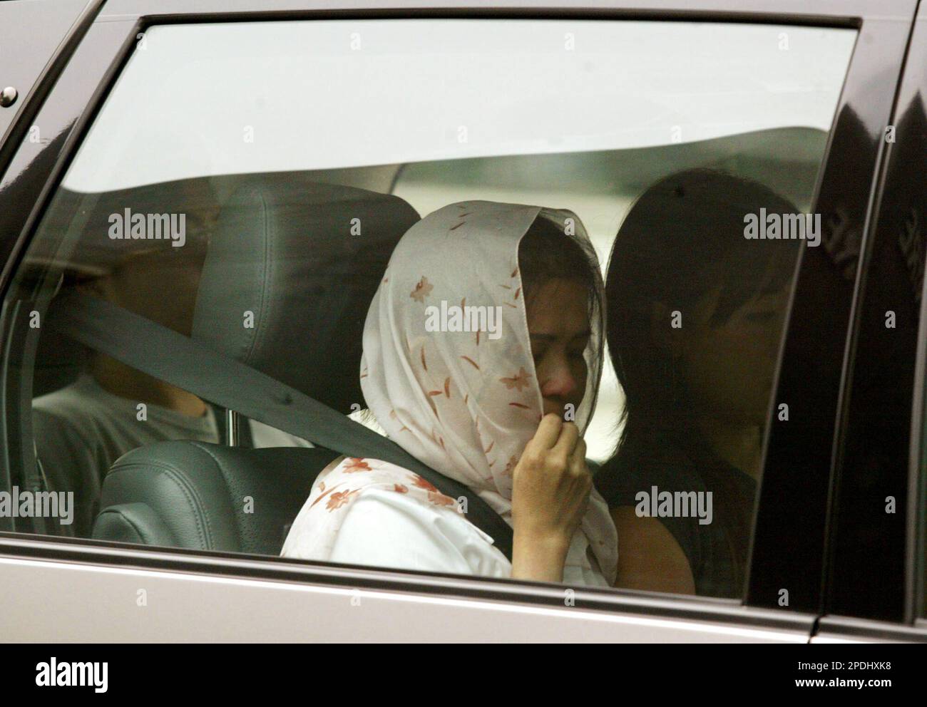 Kim Nguyen is seen in a car as she leaves the Singapore Changi Prison ...