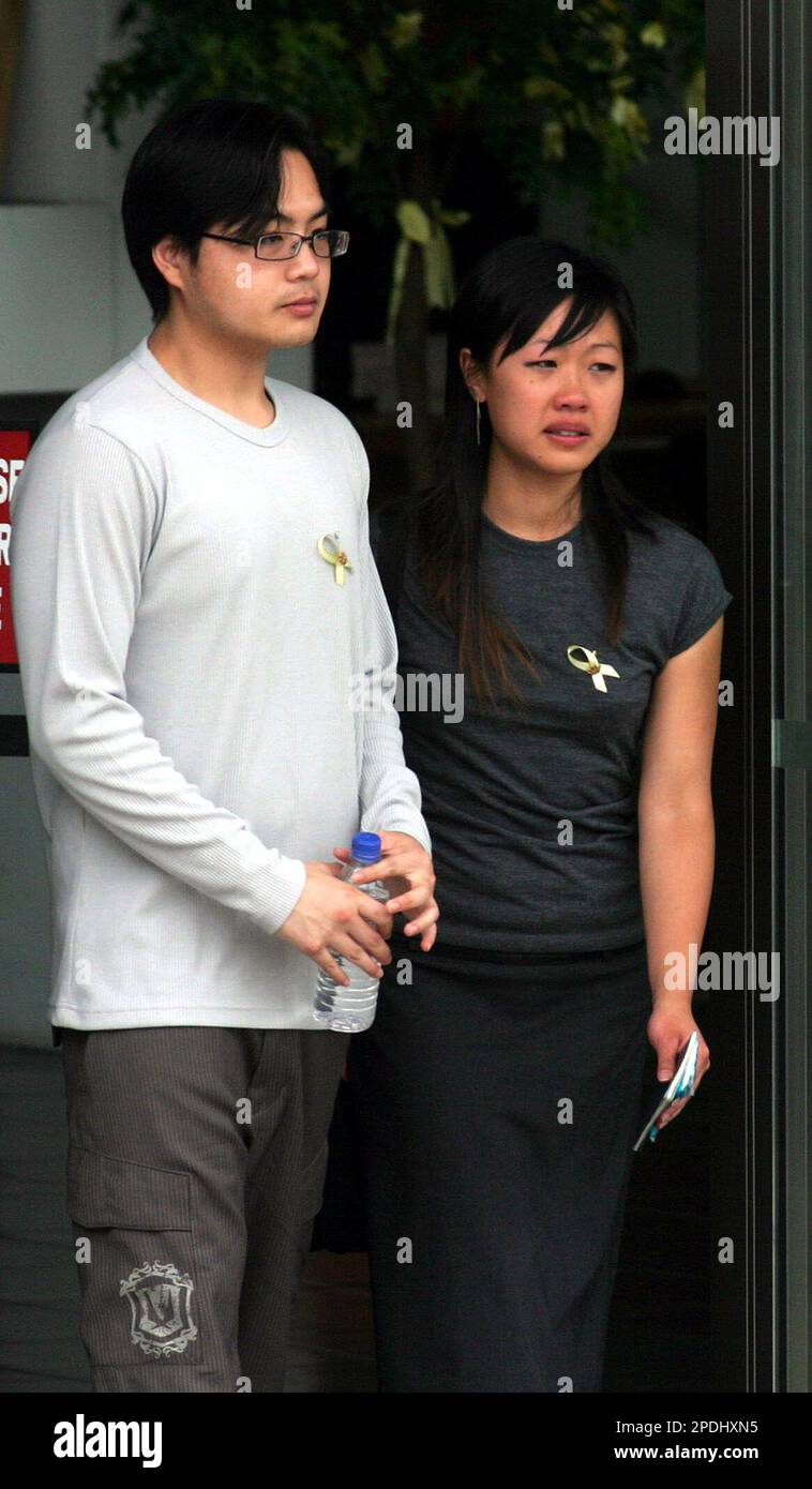Bronwyn Lew, right, leaves the Singapore Changi Prison, with Khoa ...