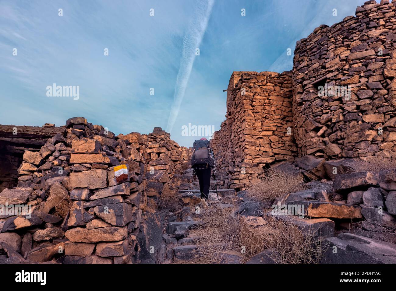 Trekking to Jebel Shams through the ruins of Wadi Ghul, Al Hamra, Oman ...