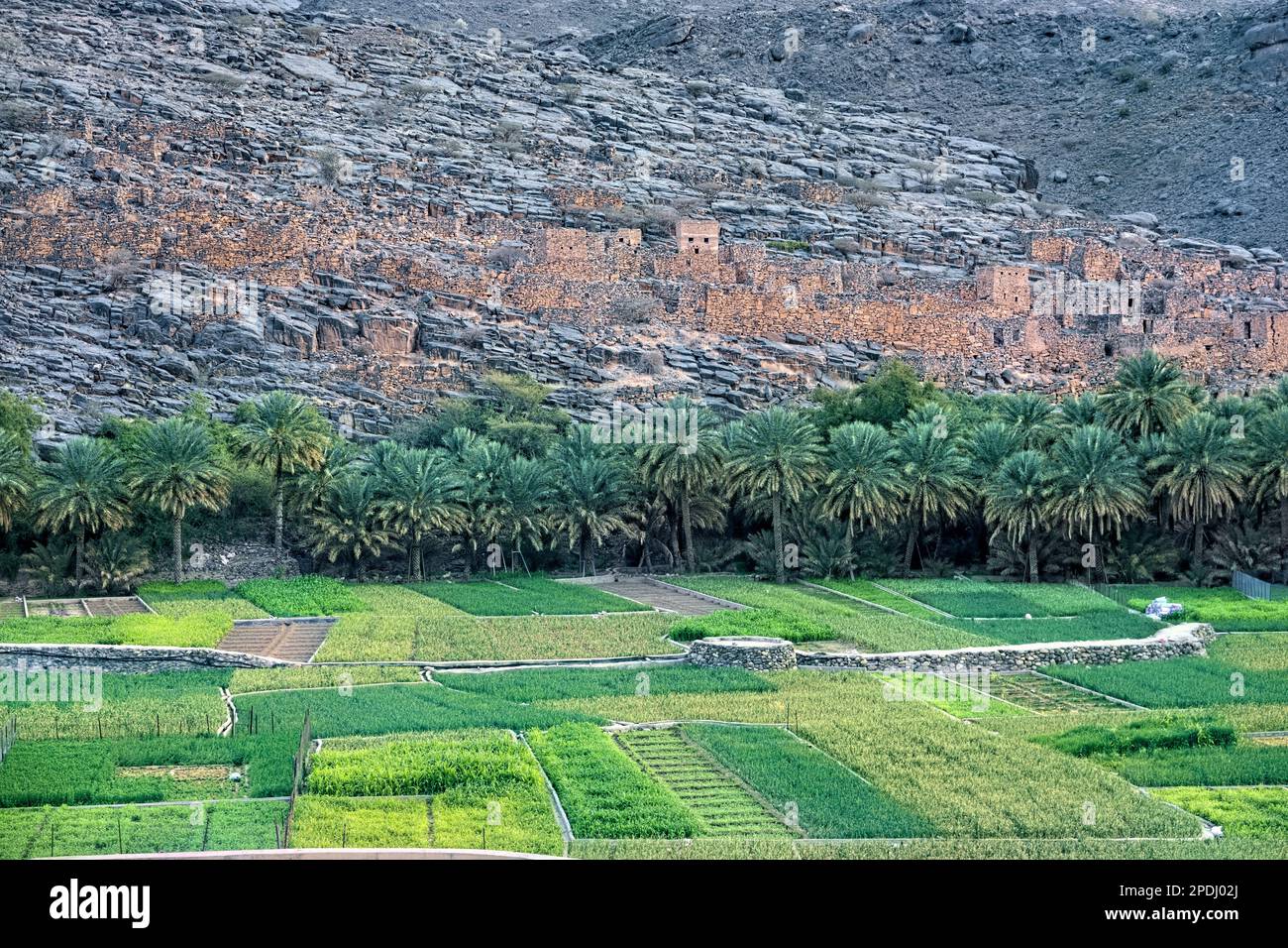 The abandoned village of Wadi Ghul at the start of the Wadi Nakhr trek ...