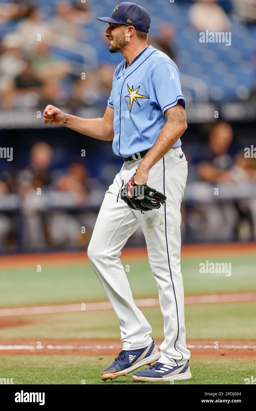 March 14, 2023, St. Petersburg, FL USA; Tampa Bay Rays starting pitcher ...