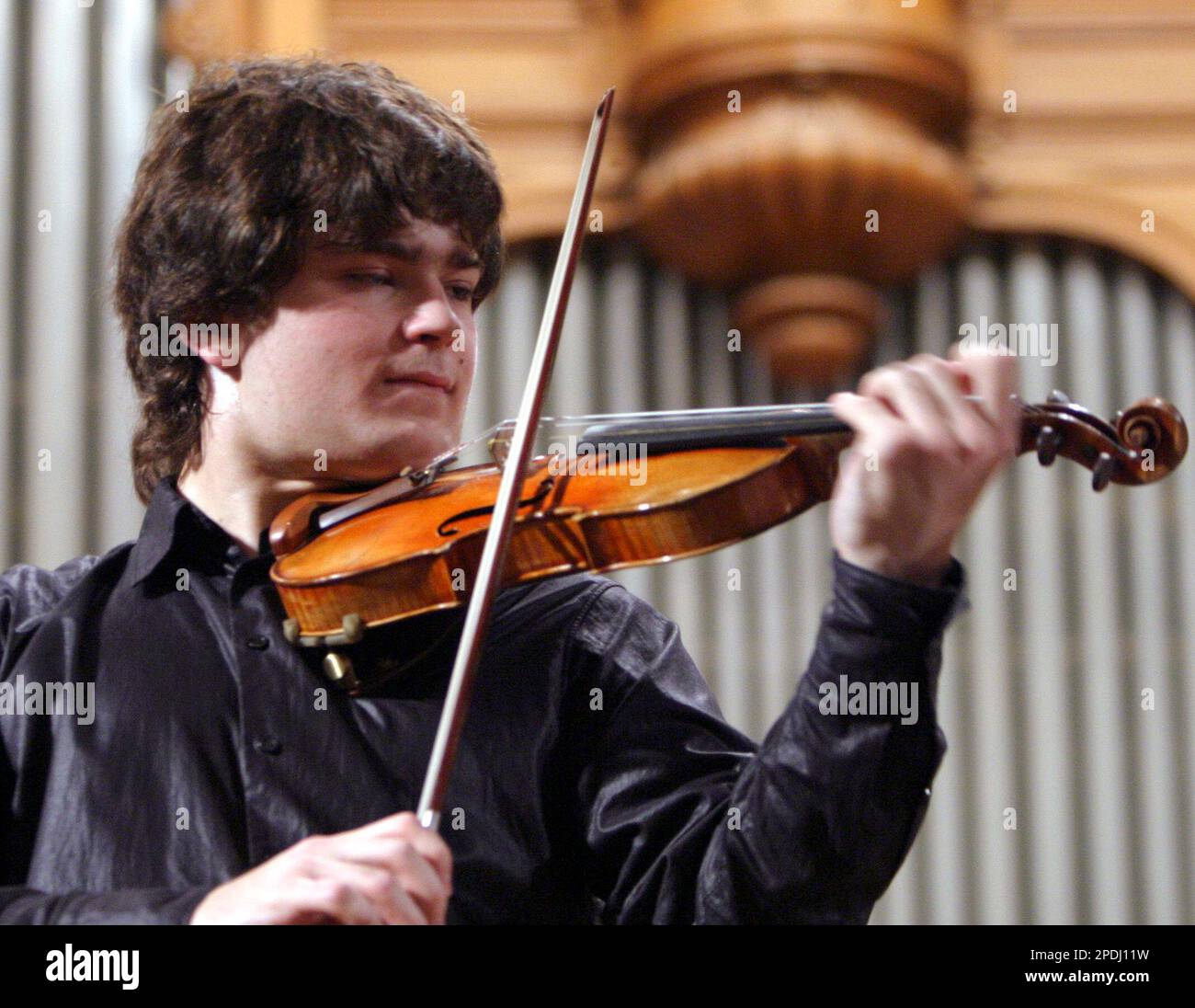 Russia's Ivan Pochekin performs during the 3rd Moscow Paganini Violin ...