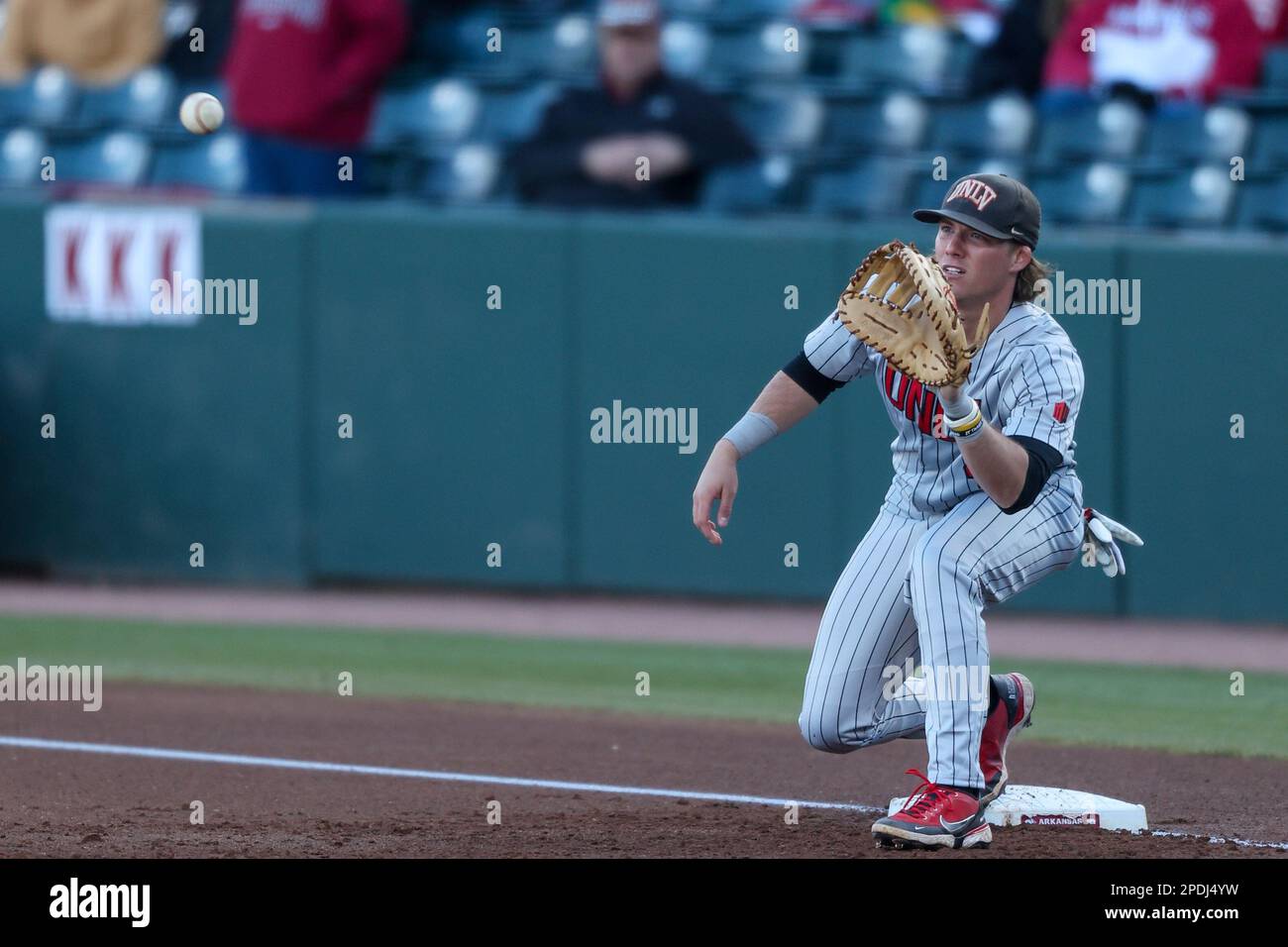 March 14, 2023: UNLV first baseman Braden Murphy #4 looks in a ball ...