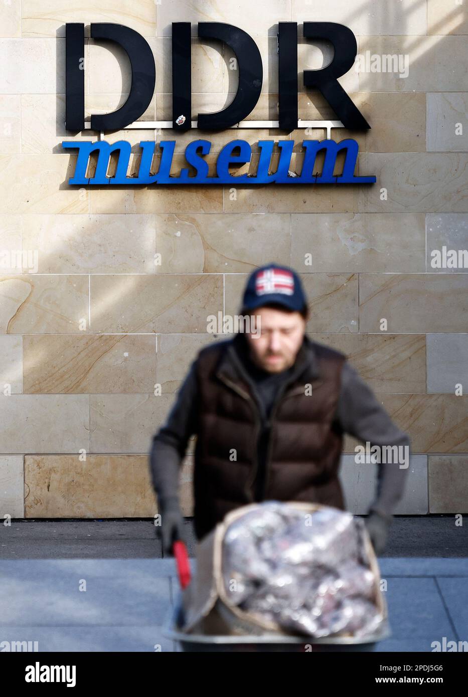 Berlin, Germany. 14th Mar, 2023. A construction worker drives a ...