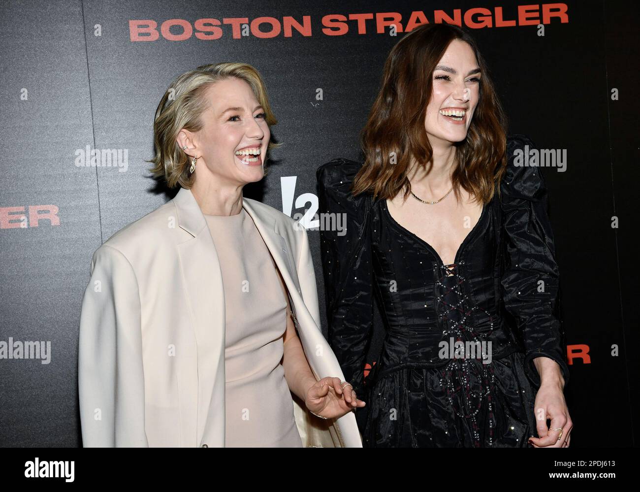 Carrie Coon, left, and Keira Knightley attend a special screening of ...