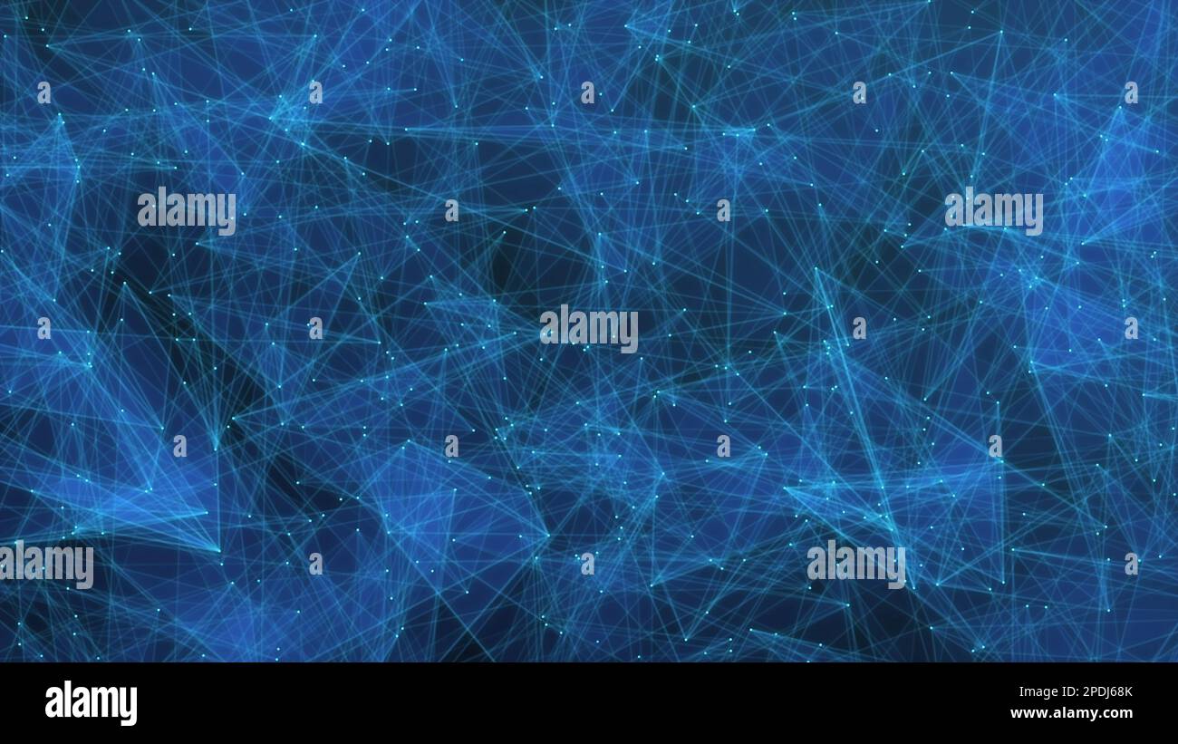 Blue glow plexus triangle background. 2D layout illustration Stock ...