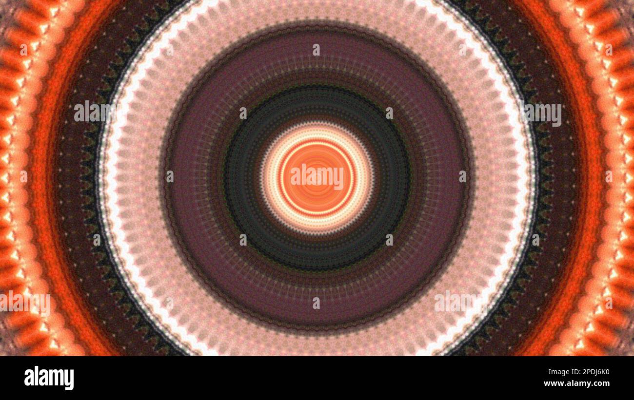 Soft kaleidoscopic glow circle infinite zoom effect. 2D layout ...