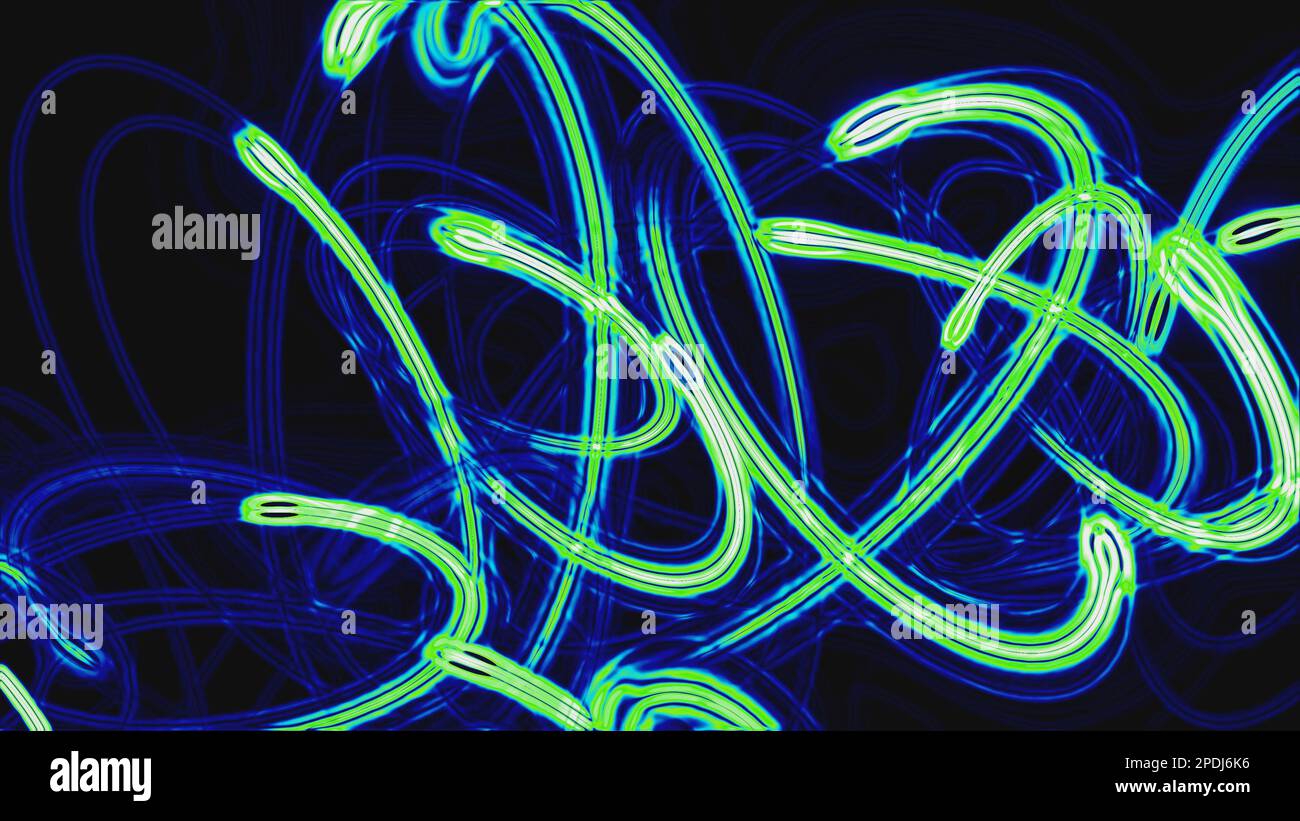 Green streak strand in dark background. 2D layout illustration Stock ...