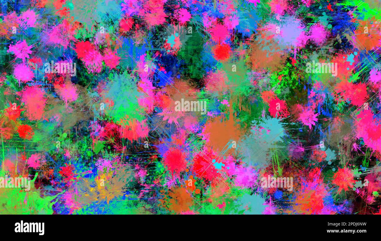 Colorful brush paint background. 2D layout illustration Stock Photo - Alamy