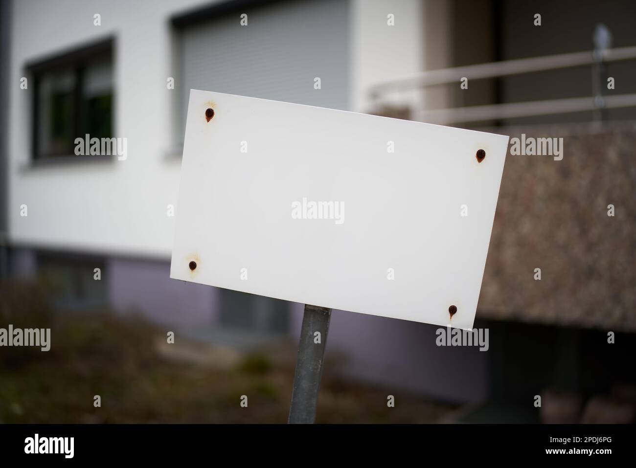 blank white unlabeled sign with text space Stock Photo - Alamy