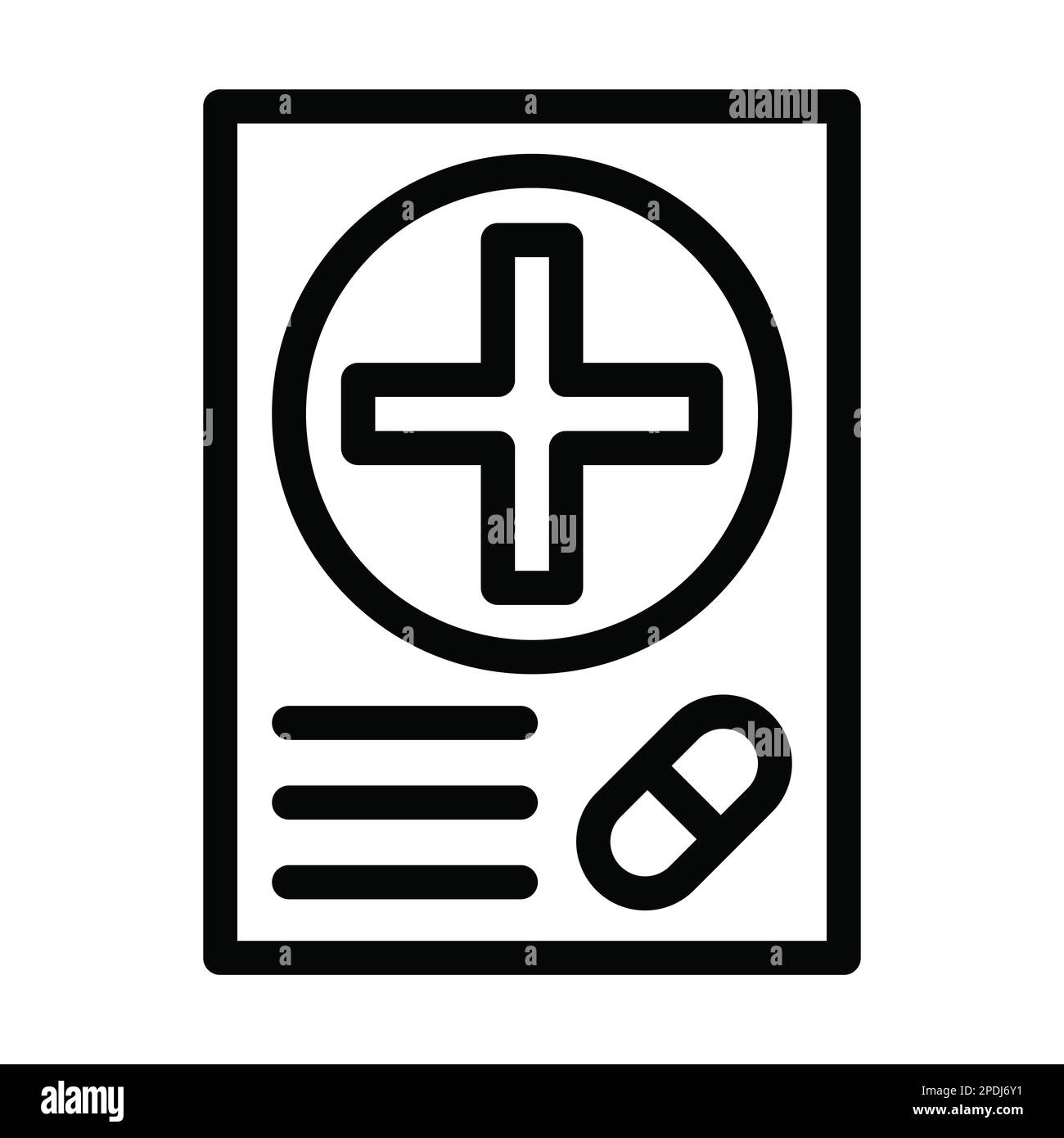 Prescription Vector Thick Line Icon For Personal And Commercial Use ...