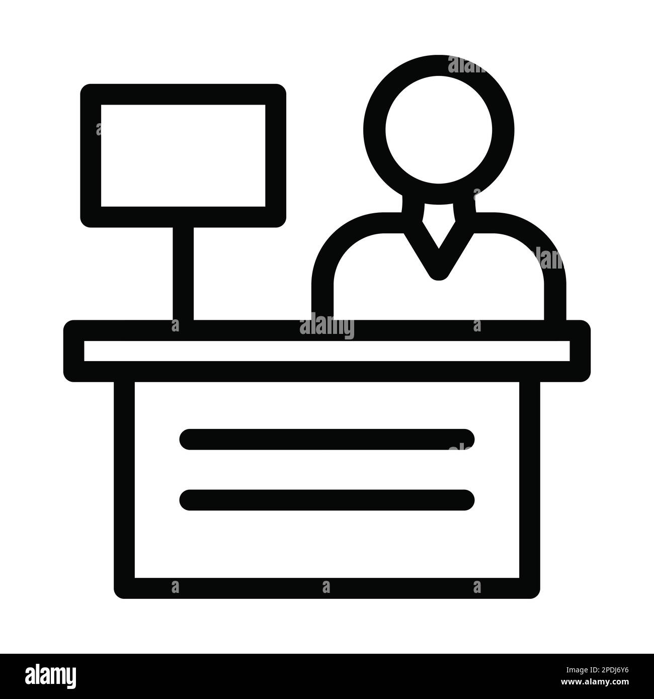 Reception Vector Thick Line Icon For Personal And Commercial Use Stock ...
