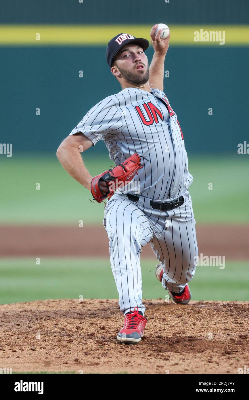 The Plate. 14th Mar, 2023. Nick Rupp #10 of UNLV works from the mound ...