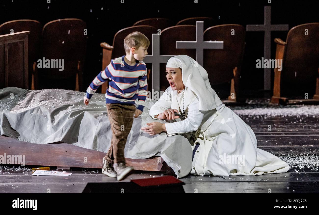 Hamburg, Germany. 08th Mar, 2023. Singer Elena Guseva performs as Suor ...