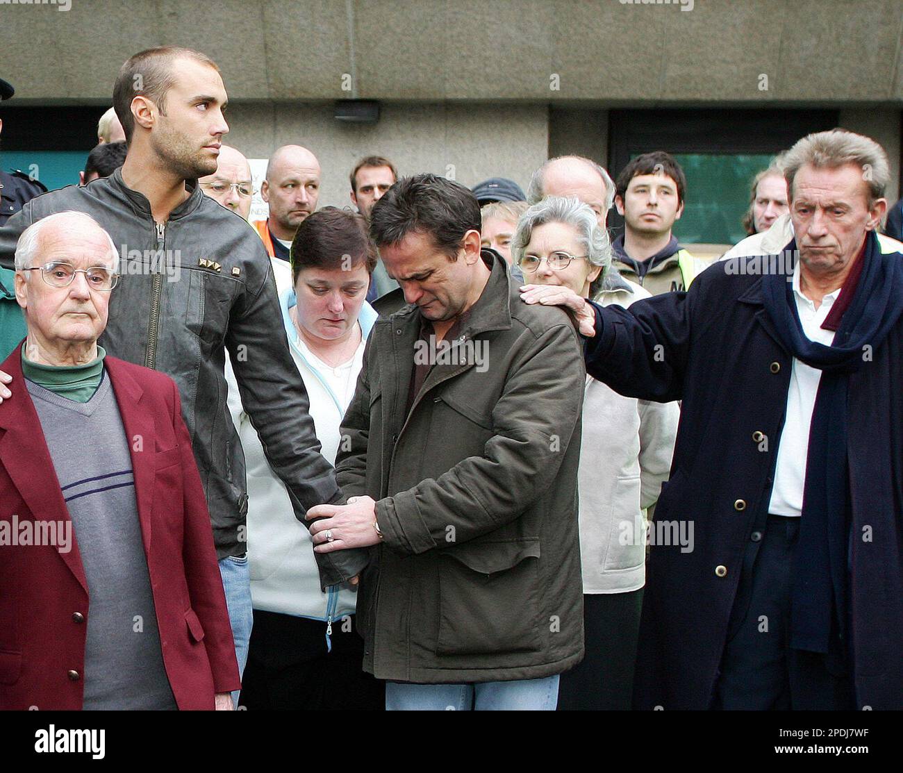 Dickie Best, left, the father of soccer legend George Best, stands with ...