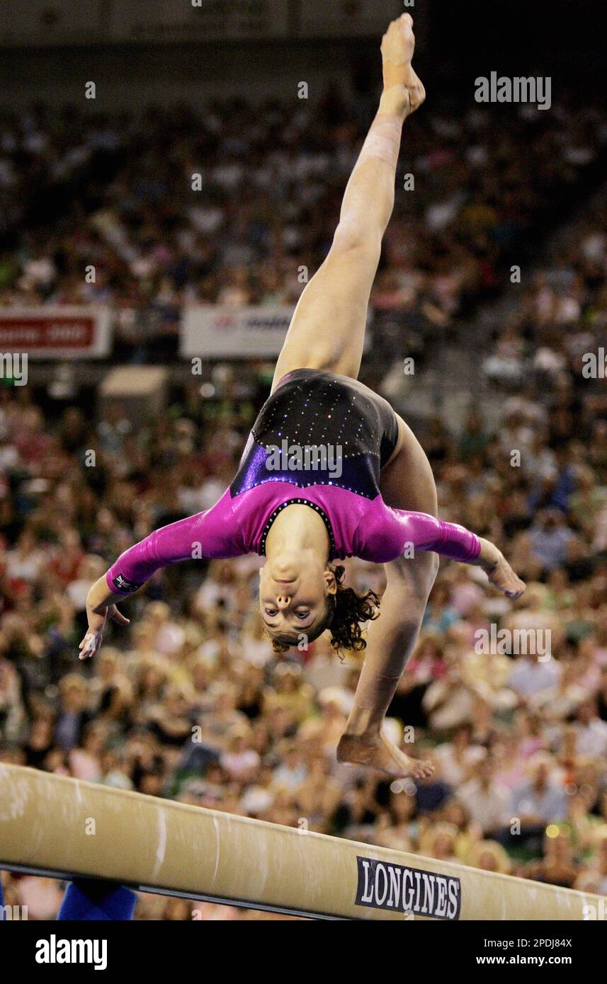 Australia's Monette Russo performs her routine on the Beam during the ...