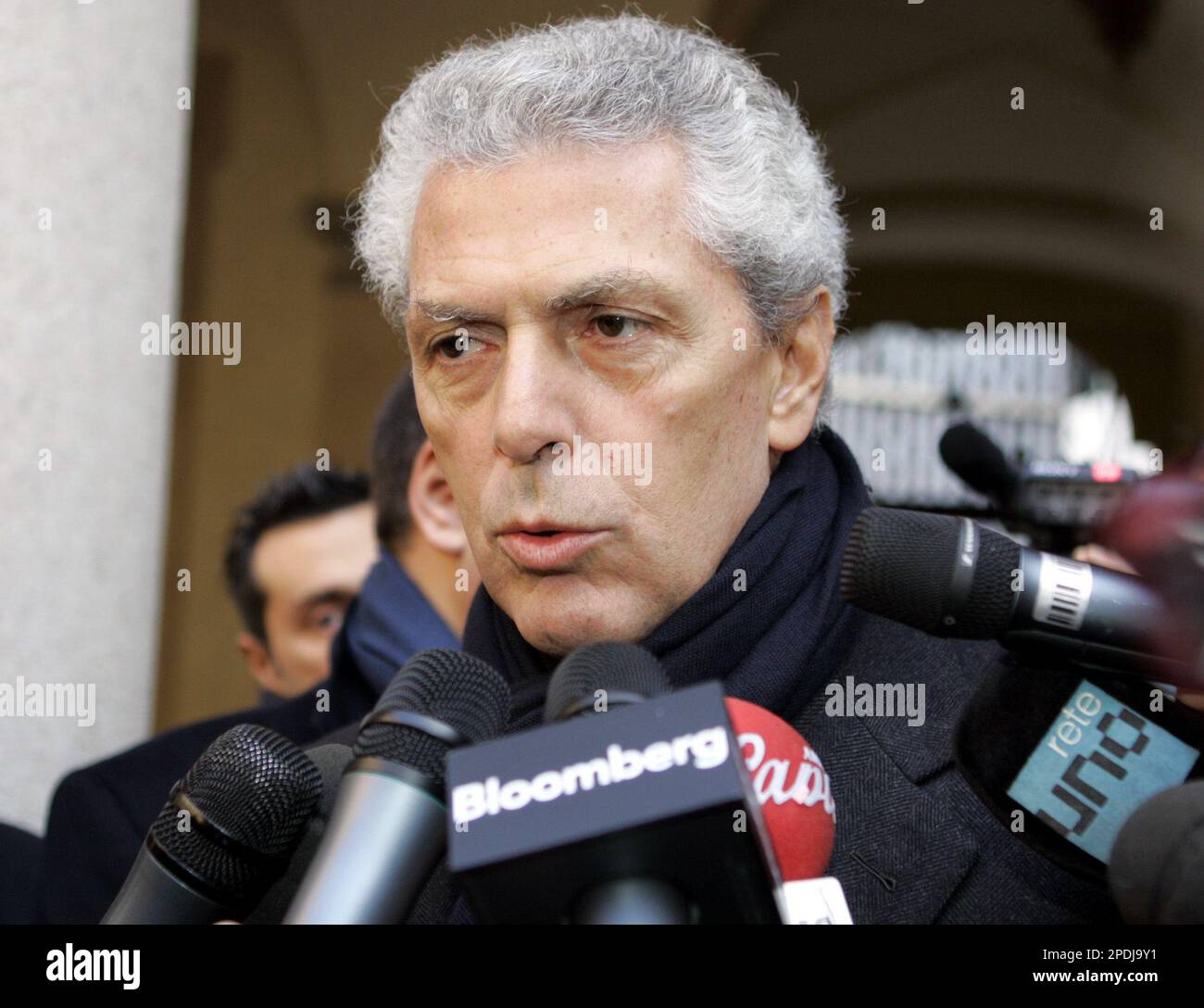 Marco Tronchetti Provera arrives to a panel presenting a survey on ...