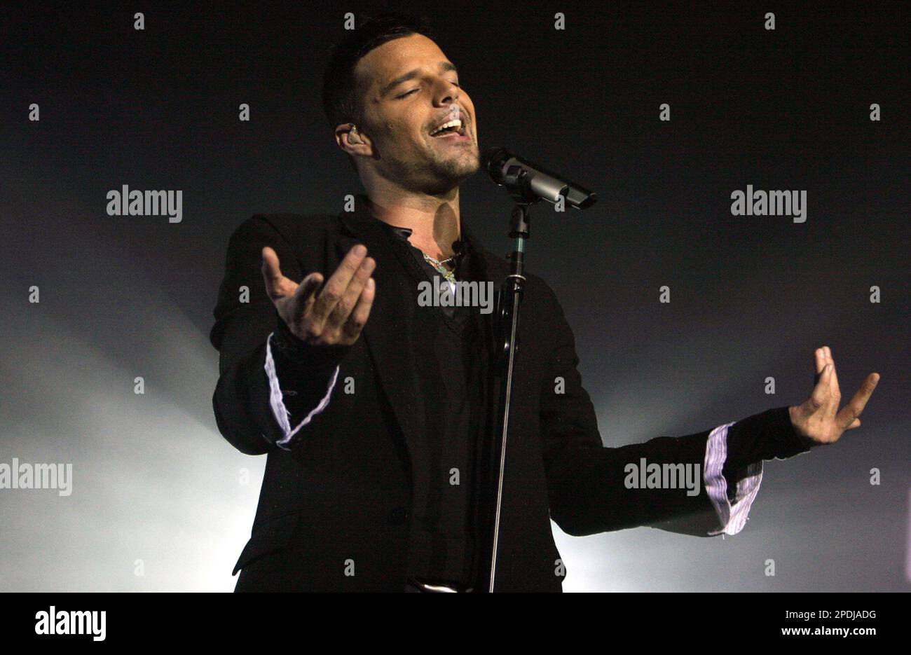 Puerto Rican pop singer Ricky Martin performs during a concert at ...