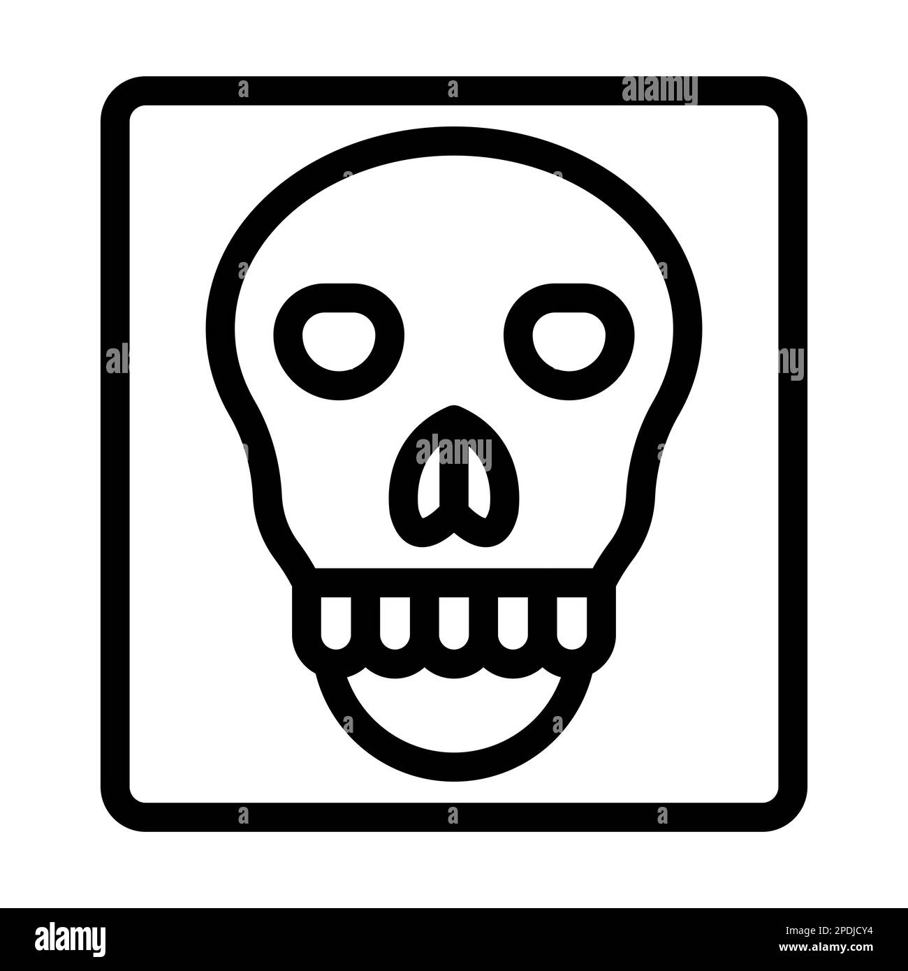 Skull X-ray Vector Thick Line Icon For Personal And Commercial Use ...