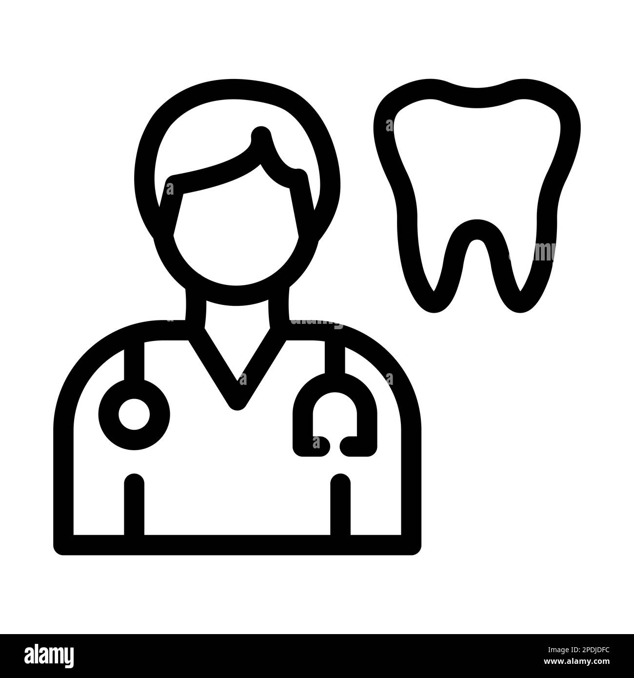 Dentist Vector Thick Line Icon For Personal And Commercial Use Stock ...