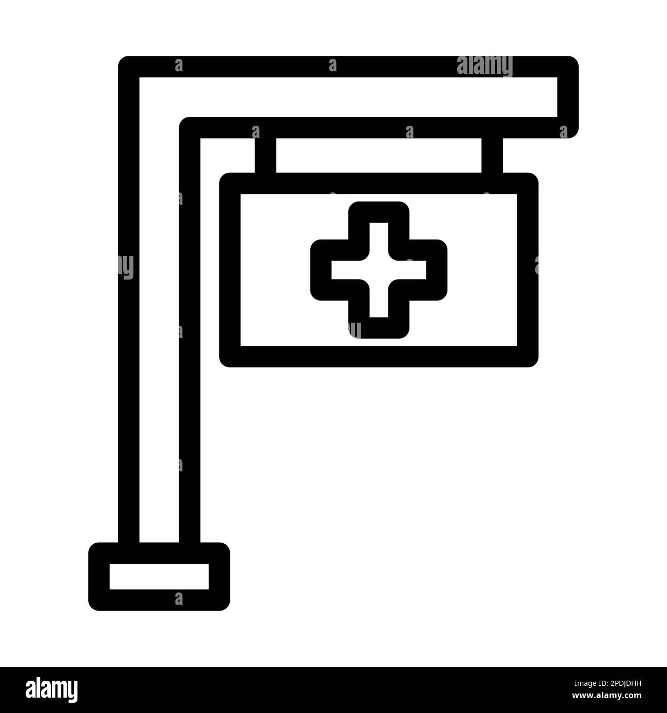 Hospital Sign Vector Thick Line Icon For Personal And Commercial Use ...