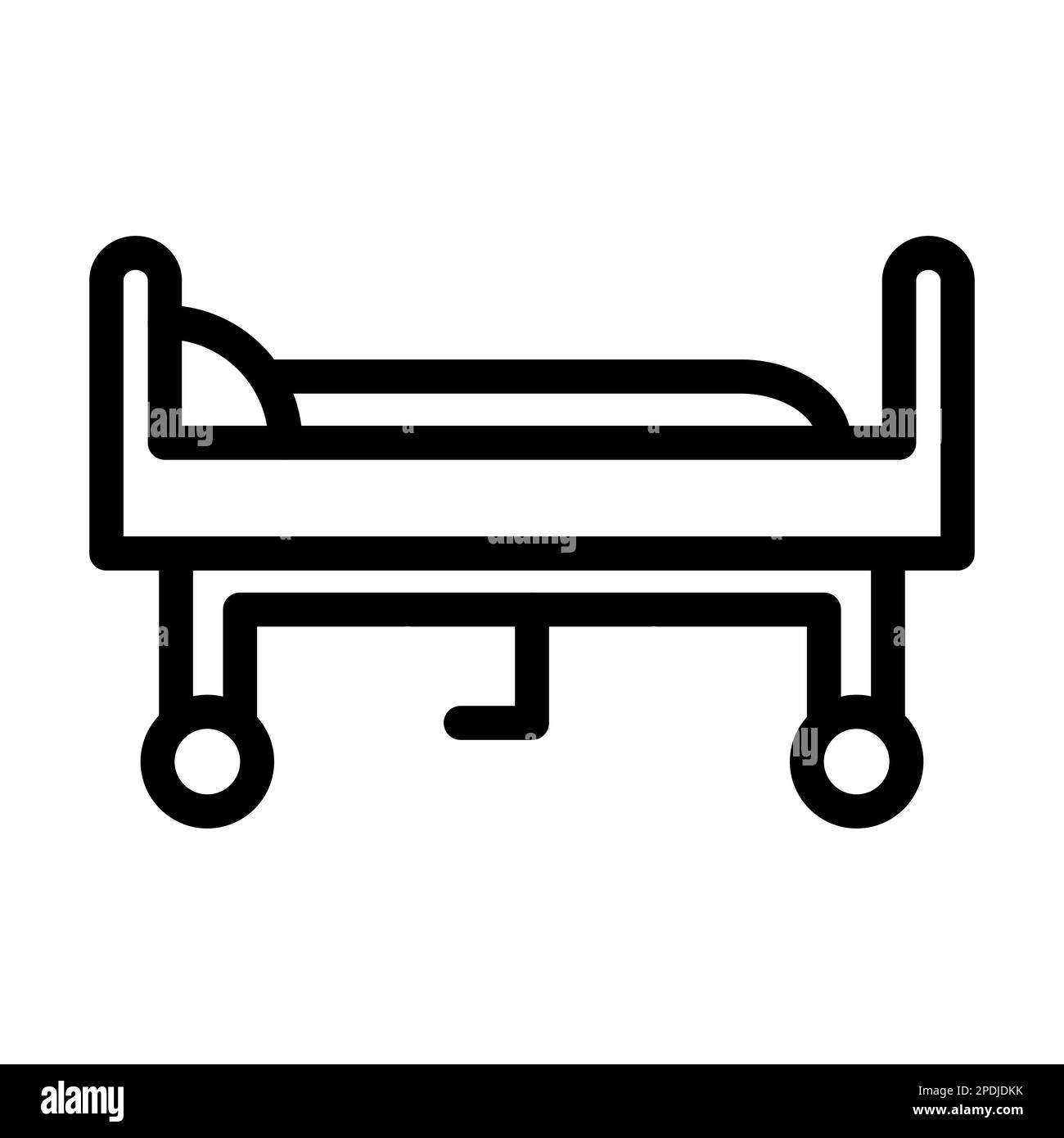 Hospital bed Vector Thick Line Icon For Personal And Commercial Use ...