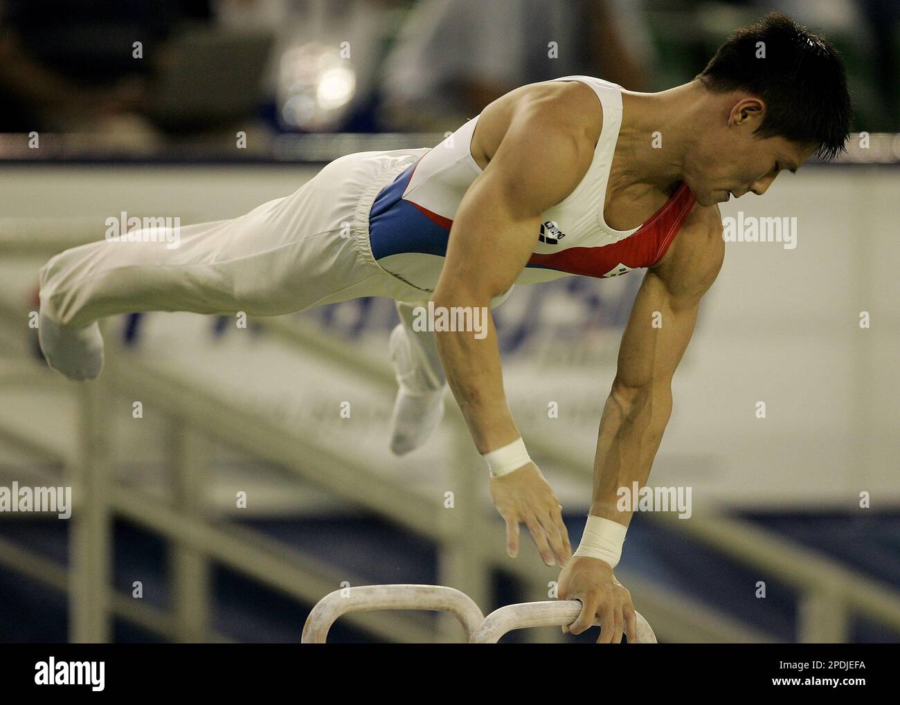 South Korea's Kim Dae-eun in action on the pommel horse during the ...
