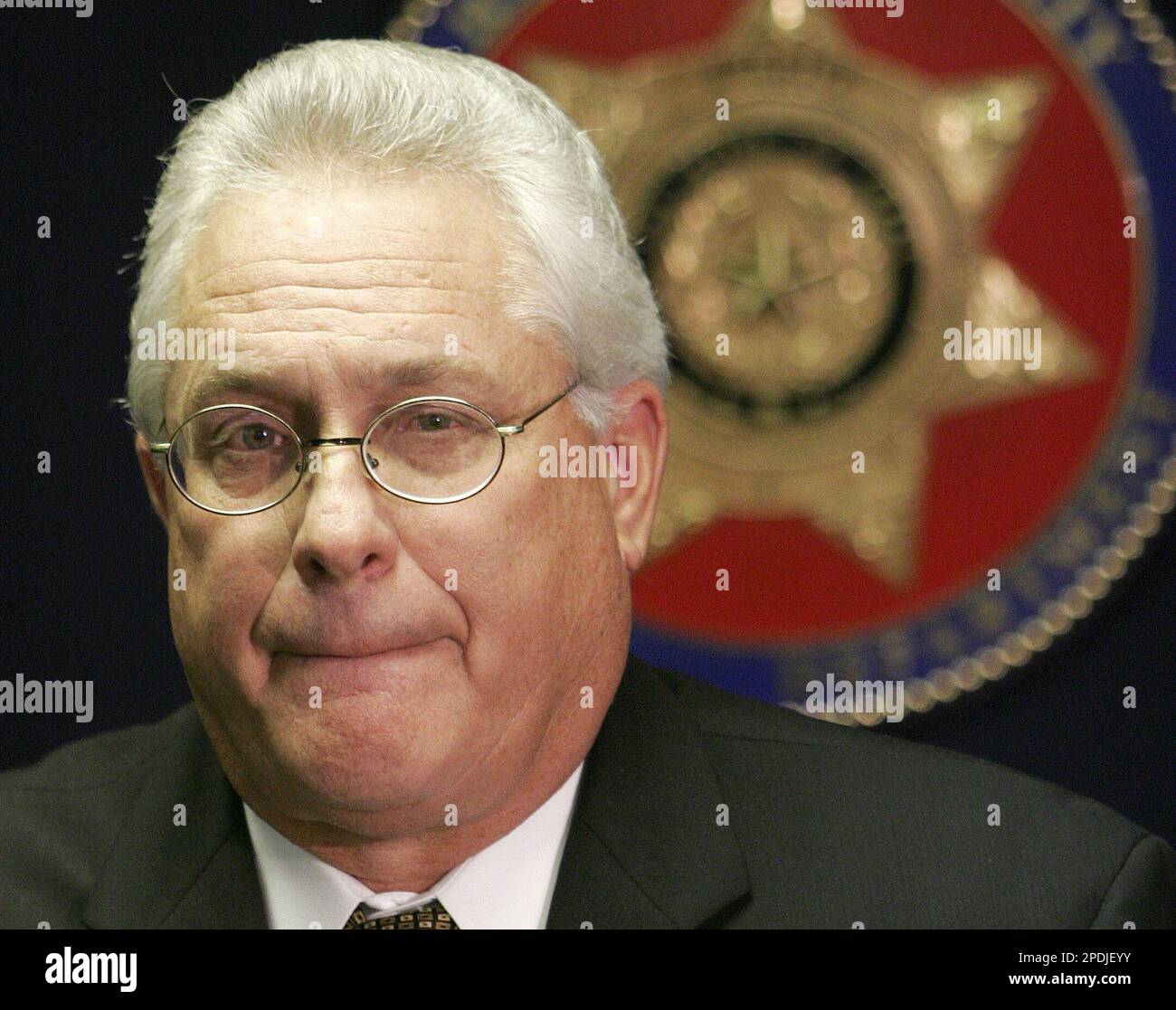 Harris County Sheriff Tommy Thomas pauses during a press conference in ...
