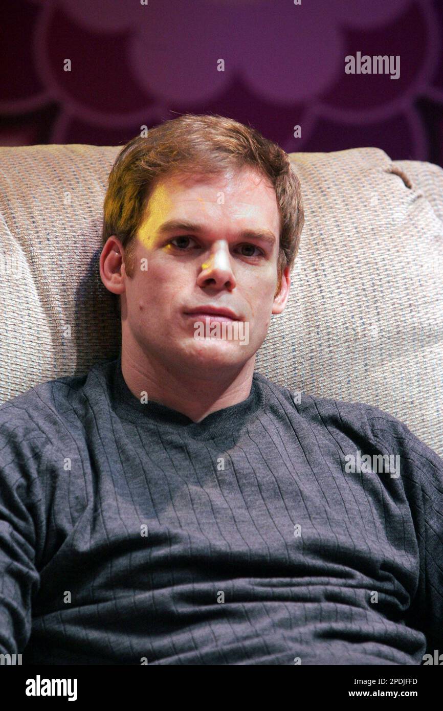 Actor Michael C. Hall poses on the set at the Laura Pels Theatre in New ...