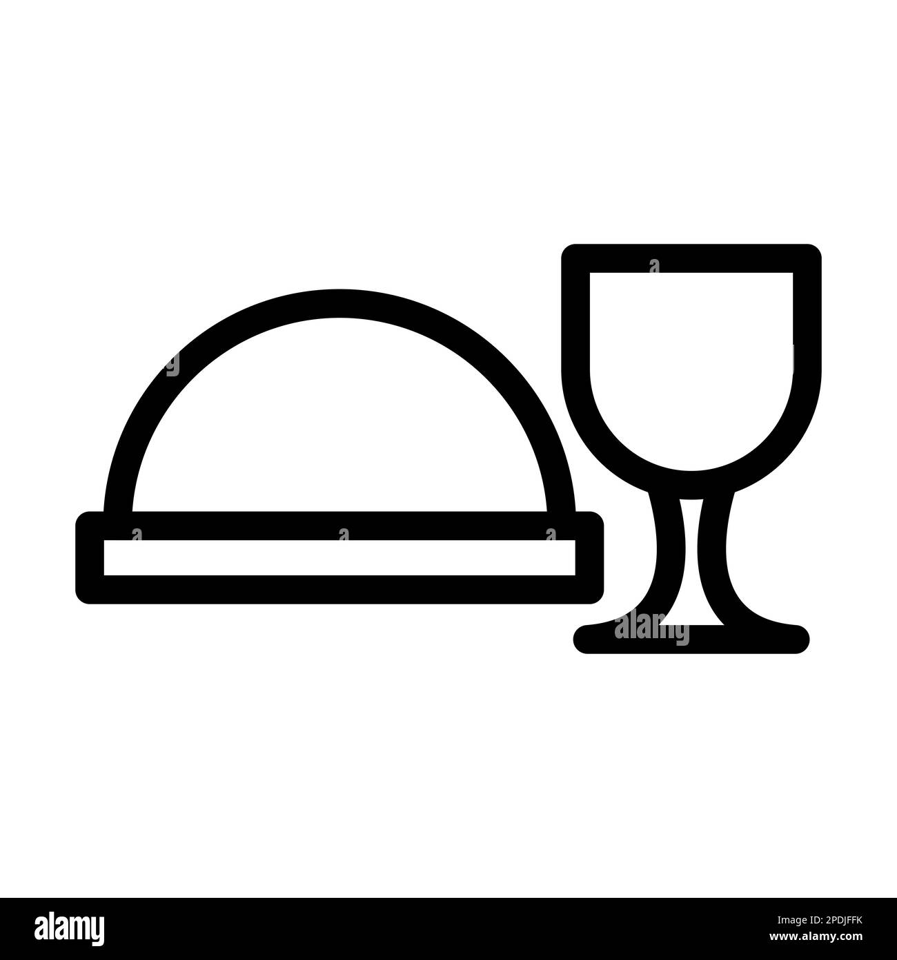 Dinner Vector Thick Line Icon For Personal And Commercial Use Stock ...