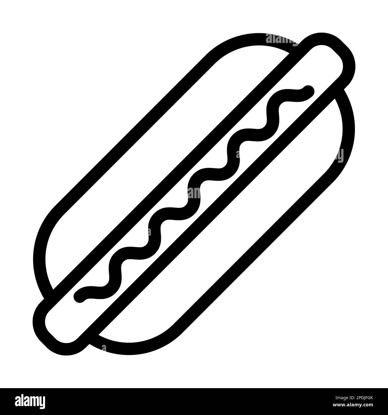 Hot Dog Vector Thick Line Icon For Personal And Commercial Use Stock ...