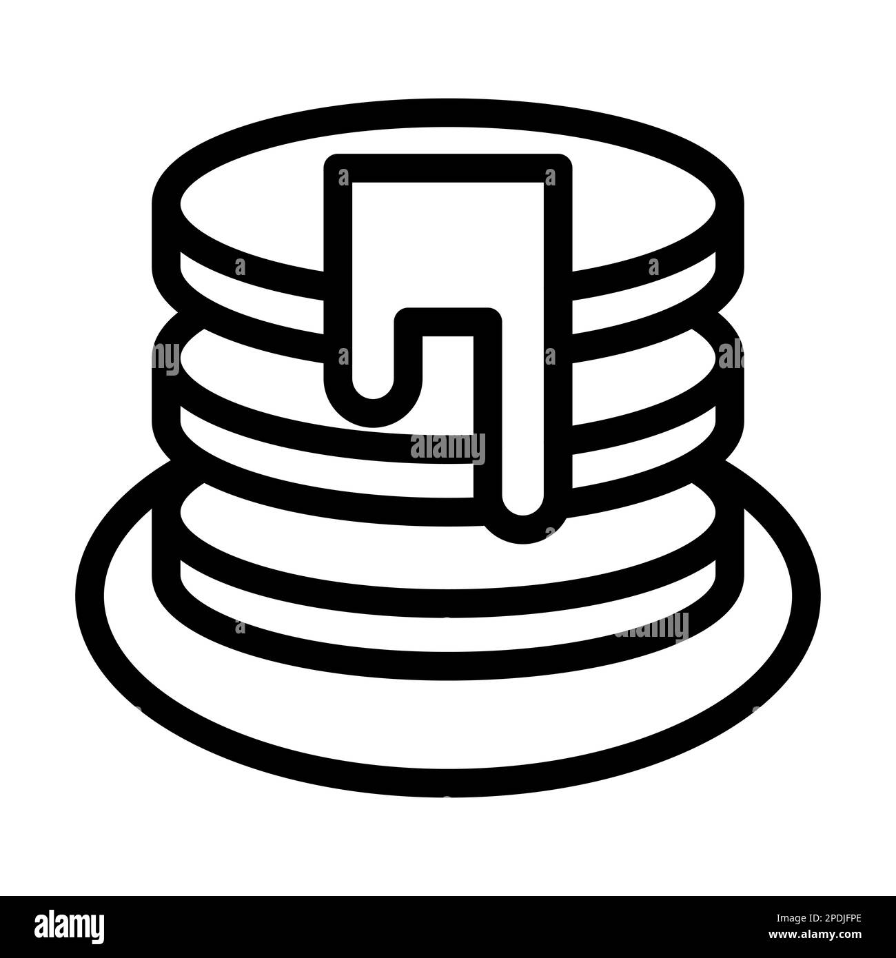 Pancakes Vector Thick Line Icon For Personal And Commercial Use Stock ...